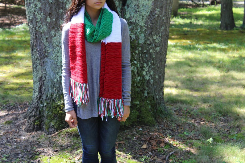 Italy Flag Scarf-unisex Scarf-christmas Gifts for Her-handmade Crochet ...