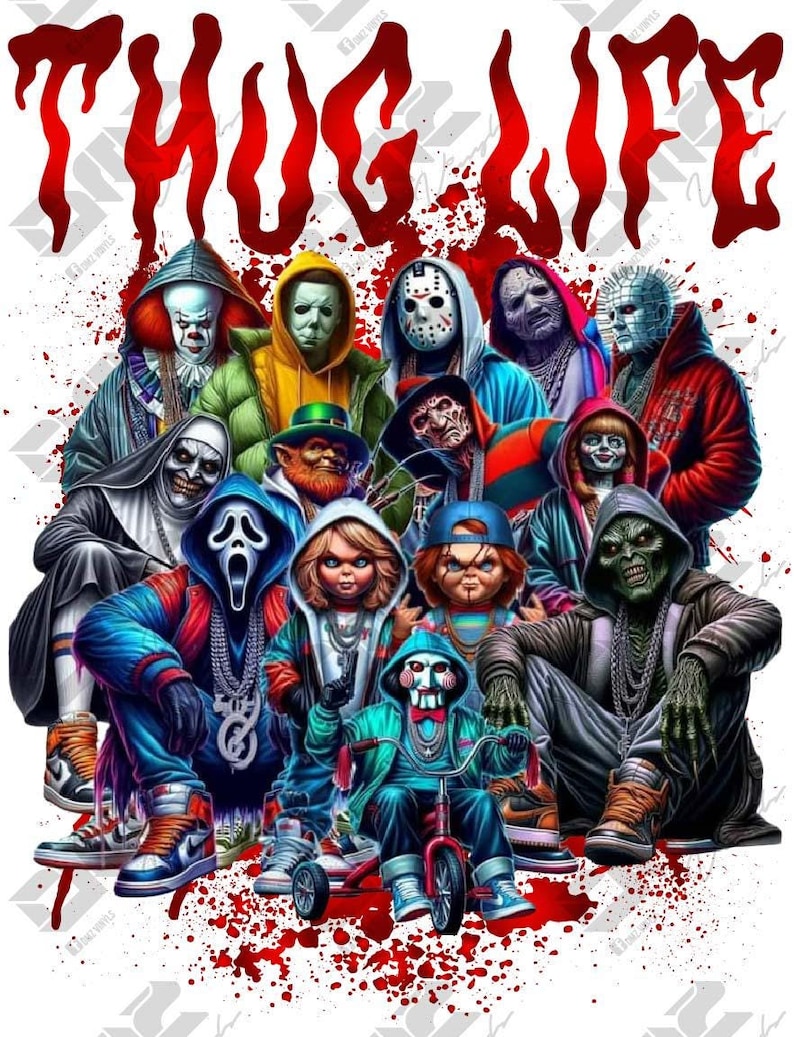 Halloween Thug Life, Friends of Horror PNG, Halloween, Scary, Retro ...
