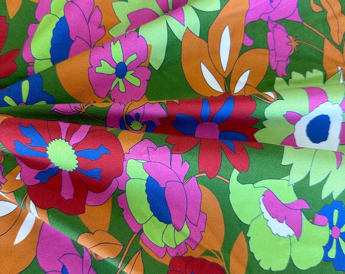 NEW Swimwear Fabric Ultra Soft Brazilian Groovy Retro Floral Print ...