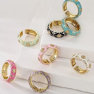 Enamel Ring - Etsy