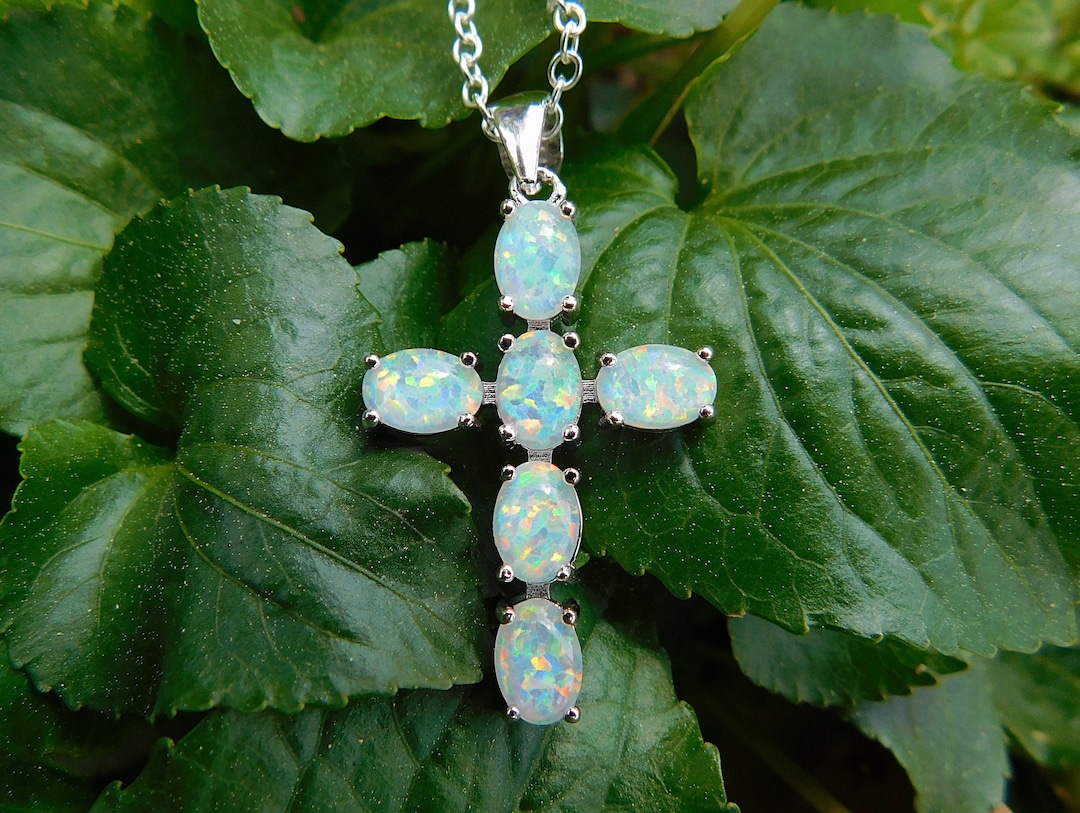 Cross Necklace Honoring Charlie Kirk | Charlie's Birthstone Opal - Etsy