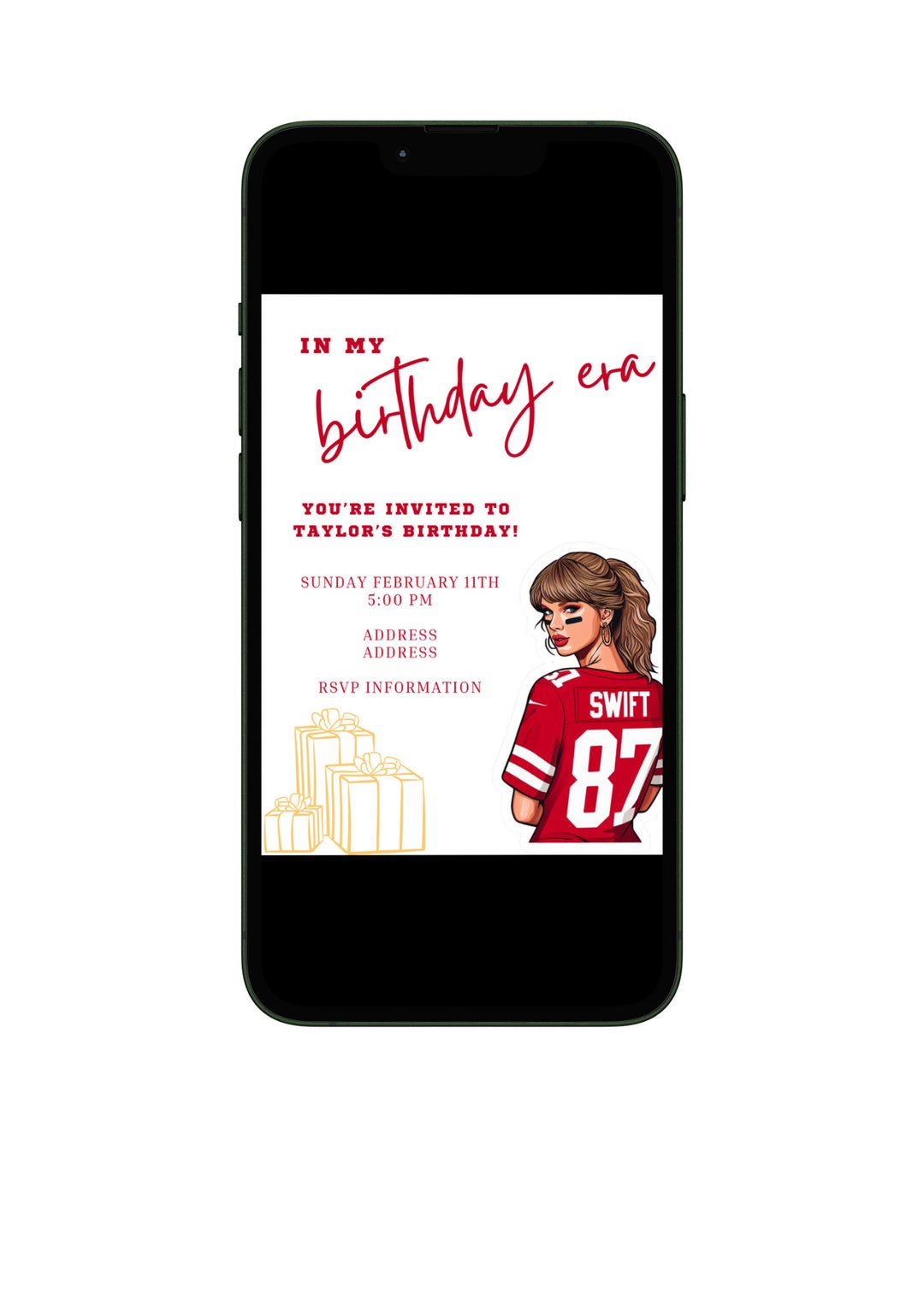 Taylor Swift BIRTHDAY Party Invitation- TAYLOR SWIFT Superbowl ...