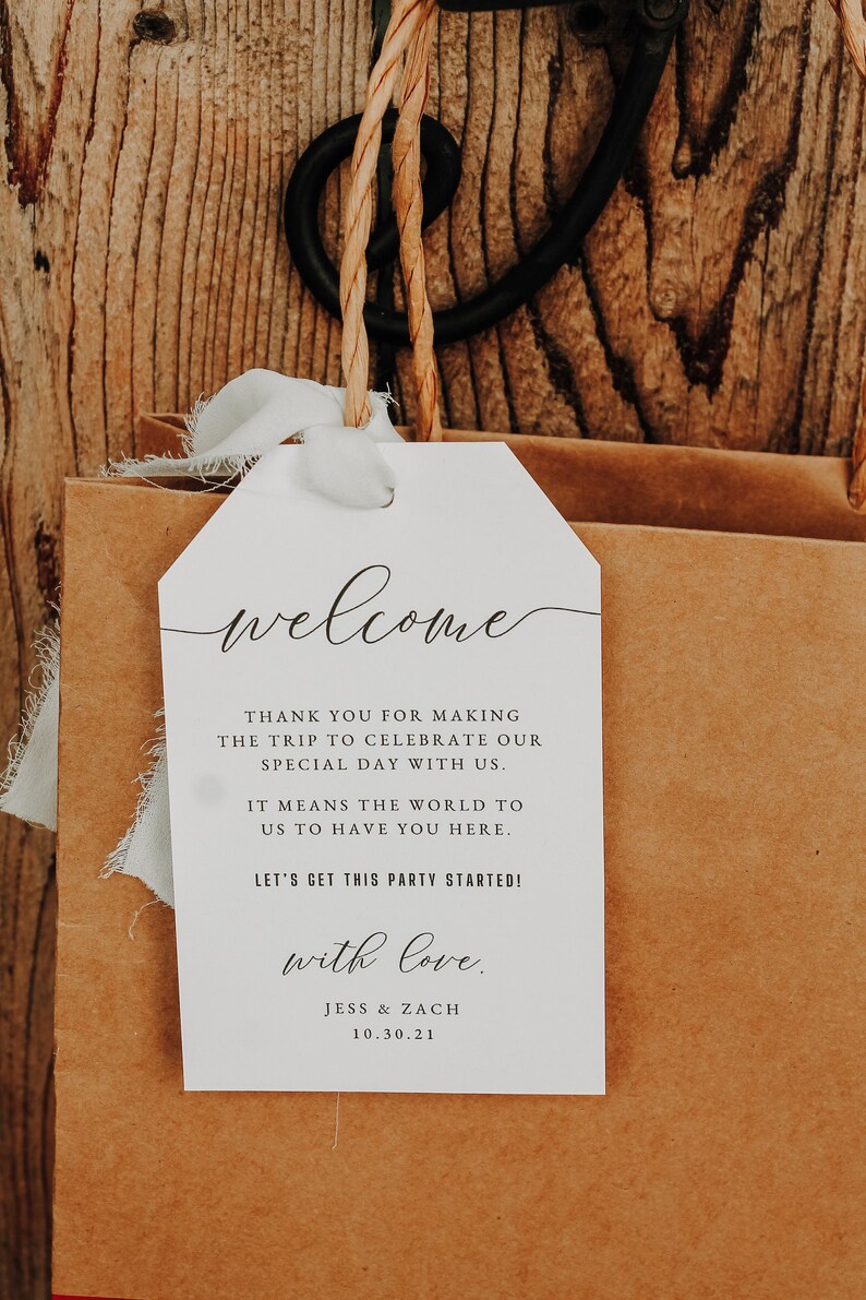 Wedding Welcome Tags Welcome Tags Printed Welcome Tags | Etsy