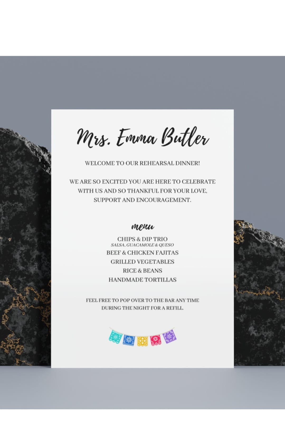 Rehearsal Dinner Menu Place Cards: Printable Template - Etsy