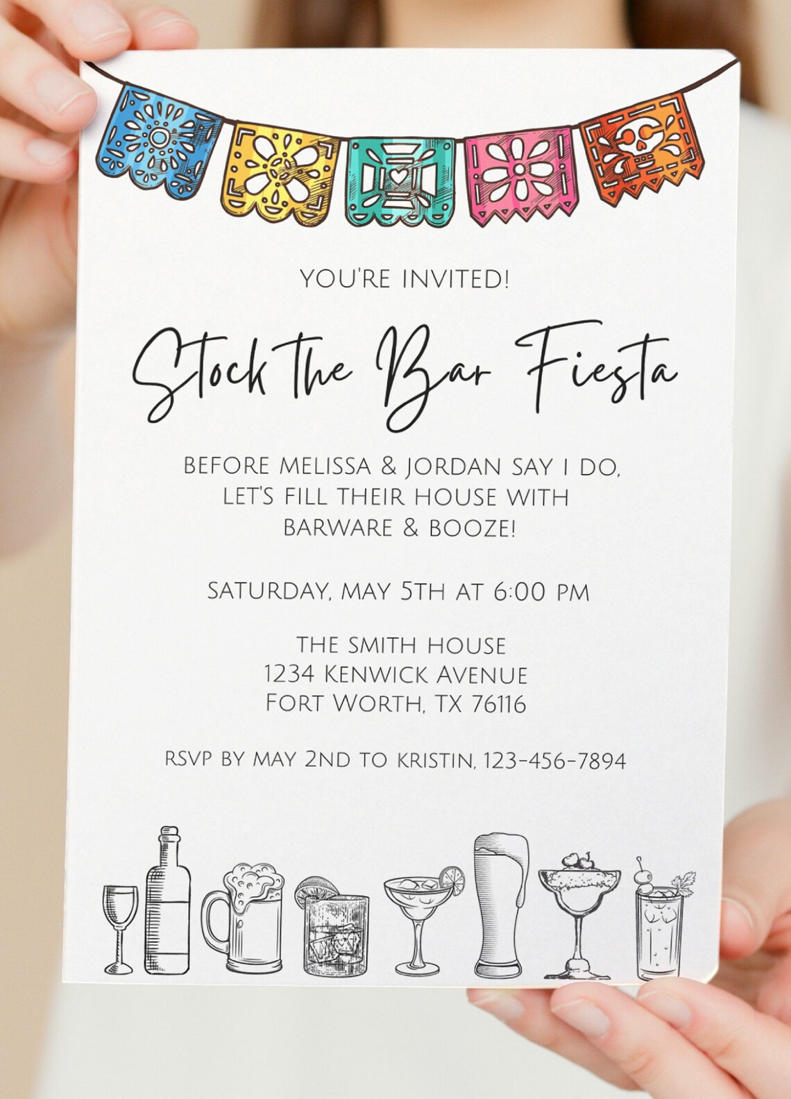 Stock the Bar Fiesta Invitation: Wedding Shower Template (digital) - Etsy