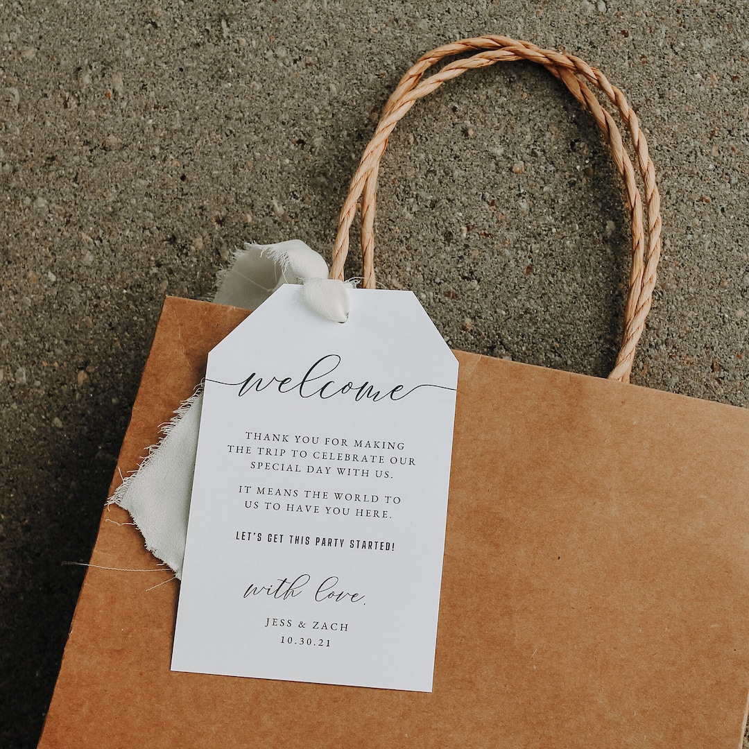 Wedding Welcome Tags | Welcome Tags | Printed Welcome Tags | Hotel ...