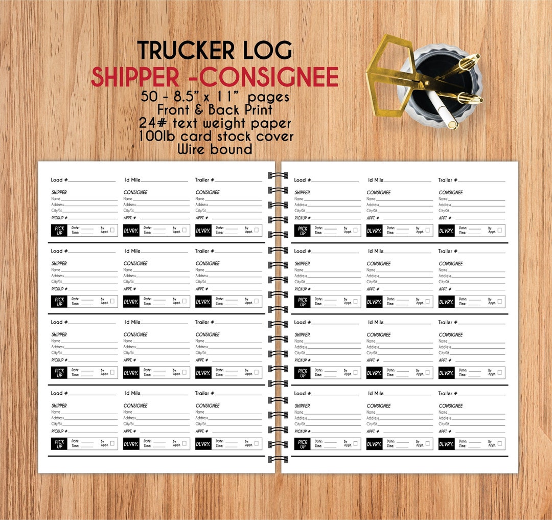 Trucker Log Book / Shipper-consignee Trucker Book / Log Book for ...