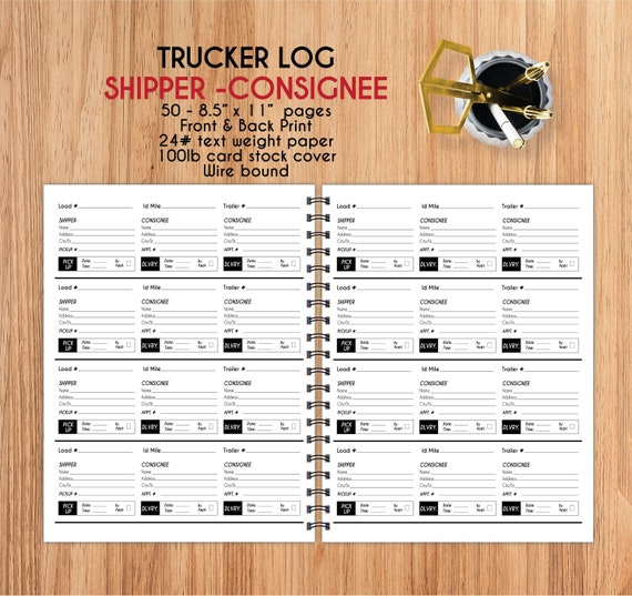 Trucker Log Book / Shipper-consignee Trucker Book / Log Book | Etsy