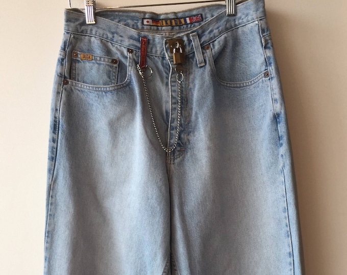 Vintage 1990s Light Blue Ikeda Jeans With 'chastity' Lock Belt and Key ...