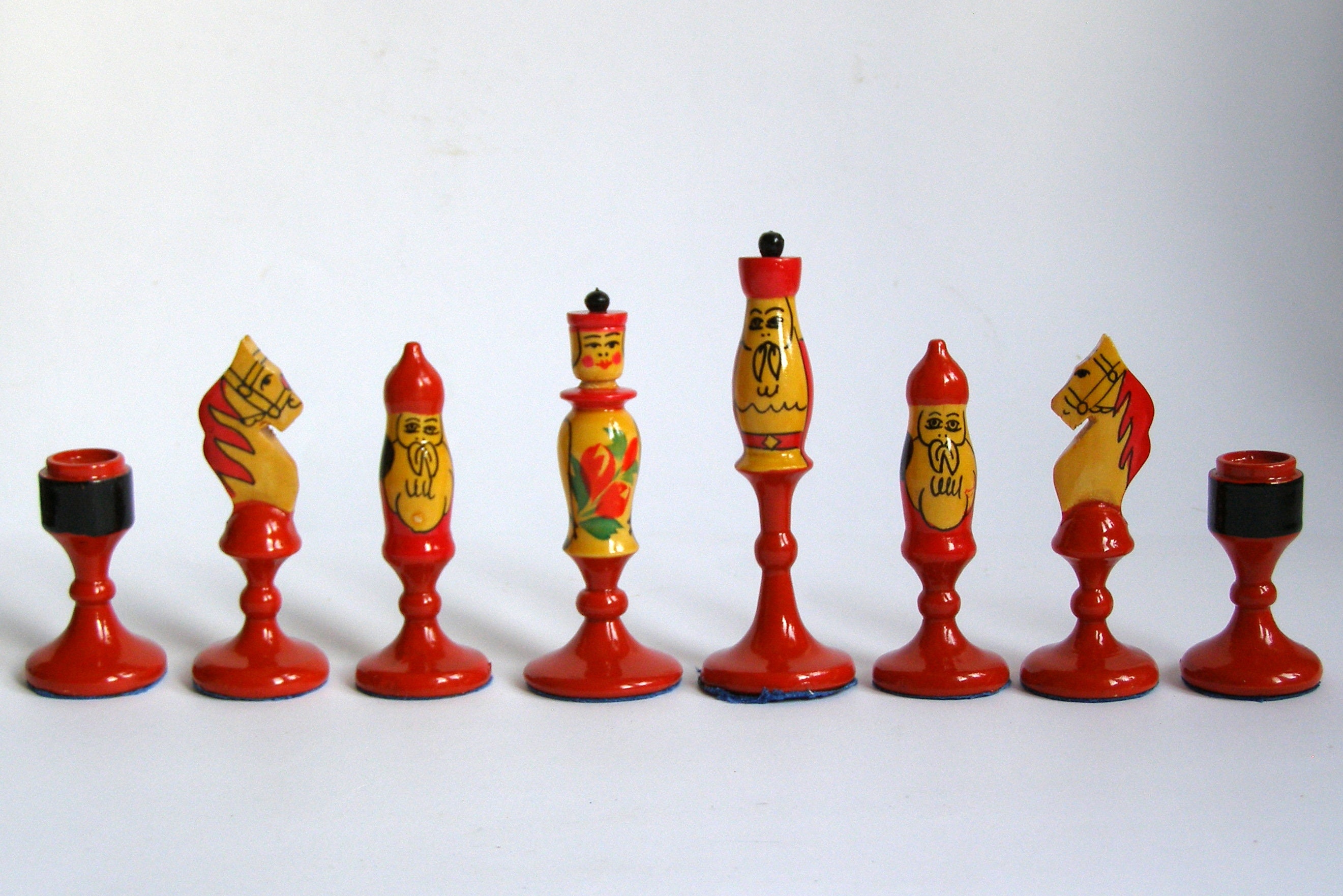 NOS, Soviet Chess Set, Vintage Chess Set USSR, Hand Painted, Pysanka ...