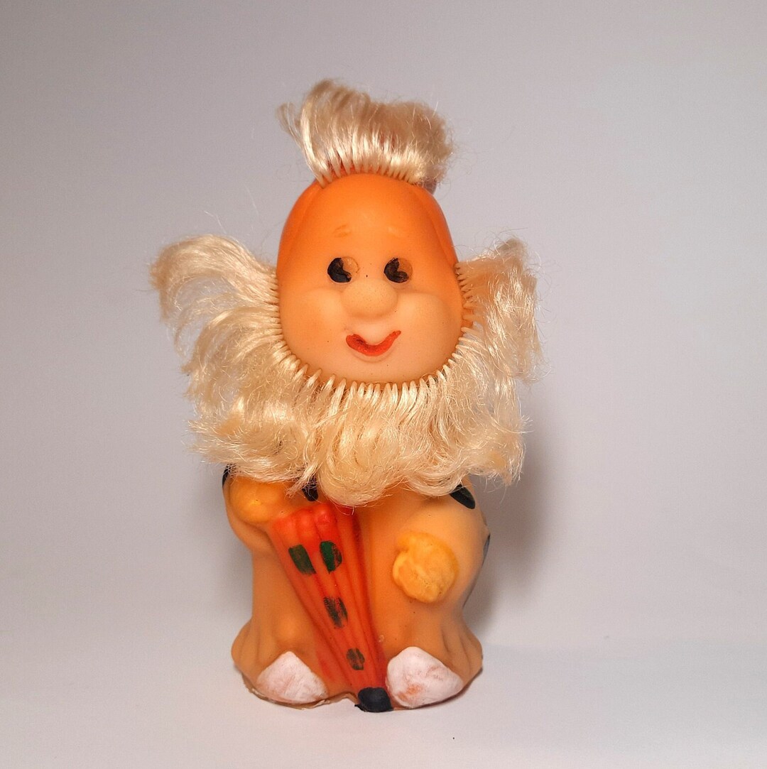 14 Cm Rubber Gnome .vintage Rubber Toy. Soviet Toy. Rubber Dwarf ...