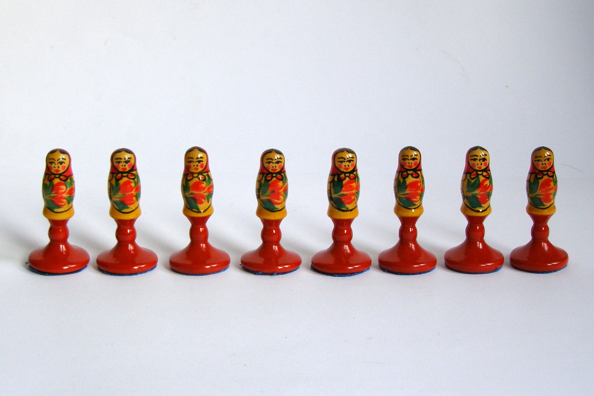 NOS, Soviet Chess Set, Vintage Chess Set USSR, Hand Painted, Pysanka ...