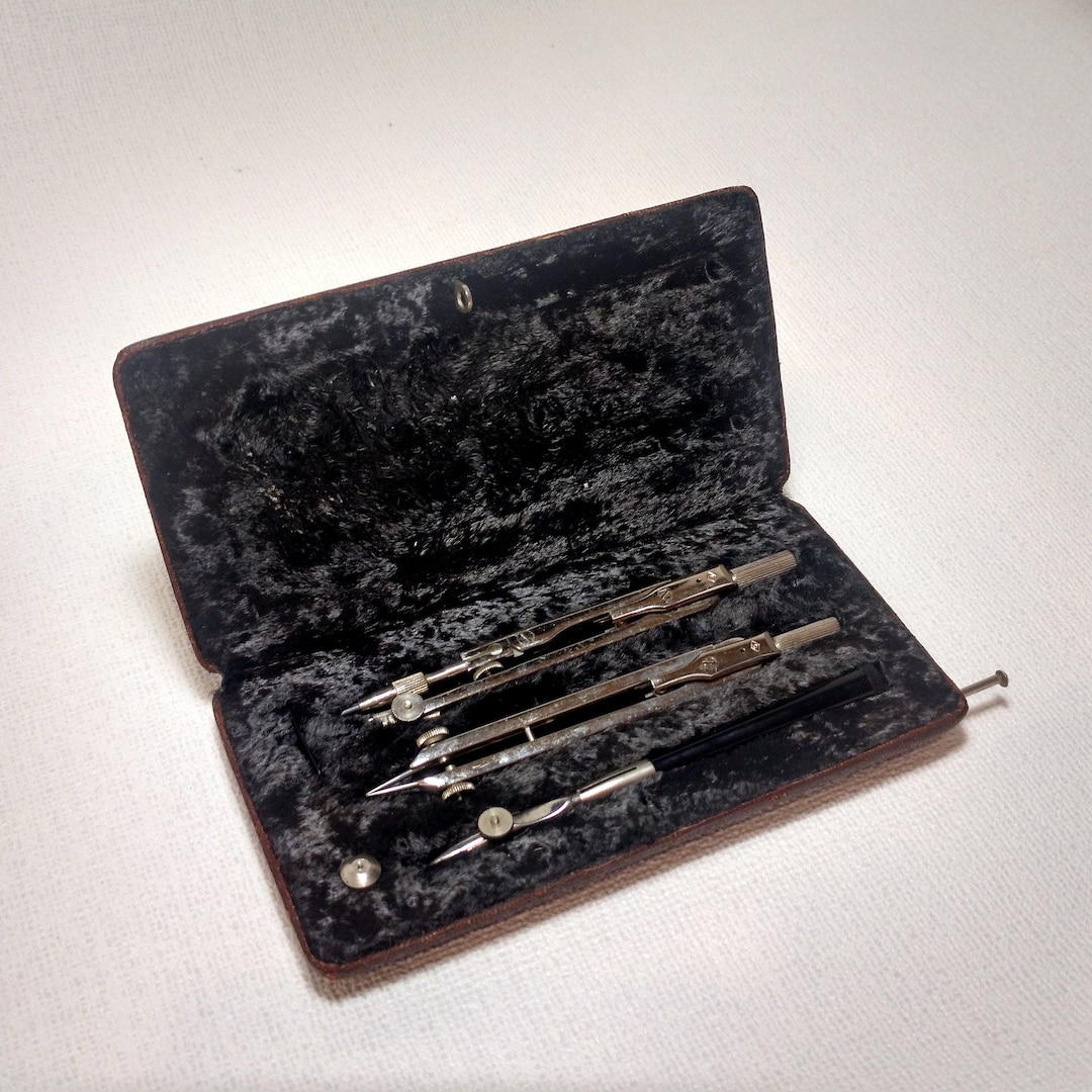 Soviet of Drawing Set. Drawing Tool USSR. Case of Drawing Instruments ...