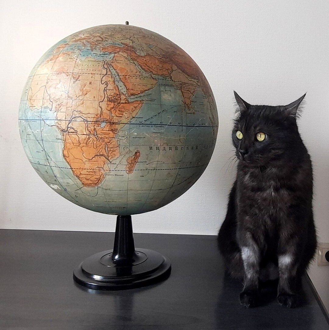 Very Big Globe 1967 Soviet Globe, Papier Mache Globe.vintage Globe ...