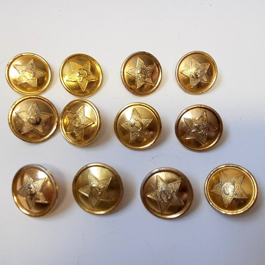 Set Vintage. Soviet Military Buttons.soviet Army, Soviet Buttons ...