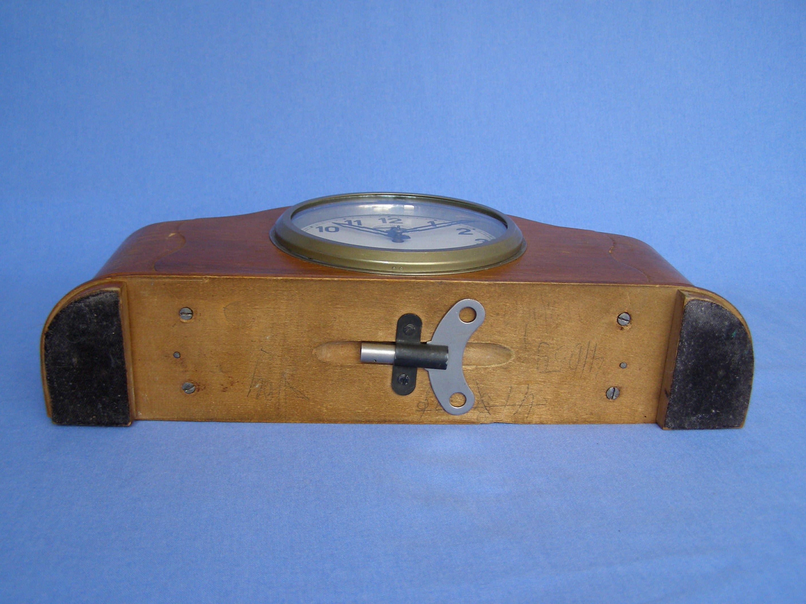 Wooden Desk Clock. Vintage Mantel Clock USSR 1950s. Mechanical Watch ...