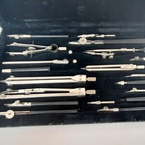 Soviet of Drawing Set. Drawing Tool USSR. Case of Drawing Instruments ...