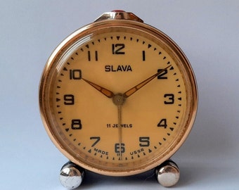 Soviet Alarm Clock. Desk Clock USSR. Vintage Clock SLAVA. | Etsy