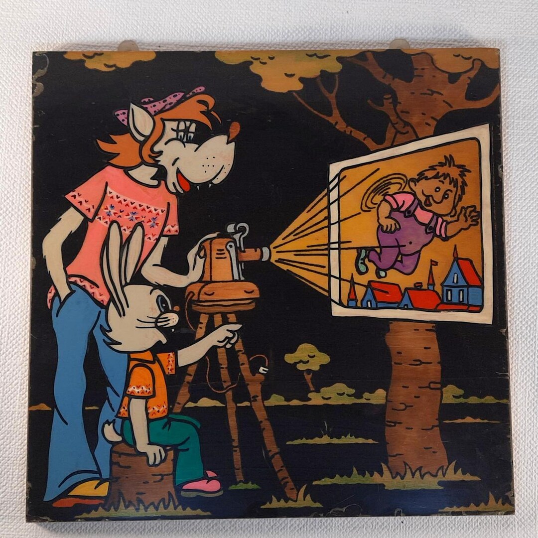 Painting "well, Just You Wait" Wolf. Hare. Carlson. Cartoon ...