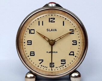Soviet Alarm Clock. Desk Clock USSR. Vintage Clock SLAVA. - Etsy