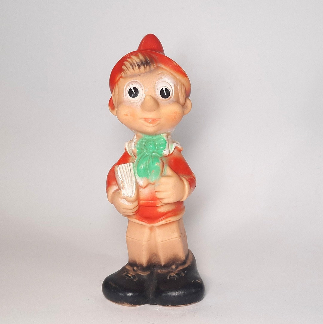 19 Cm Pinocchio. Vintage Rubber Toy. Pinocchio. Golden Key. Buratino ...