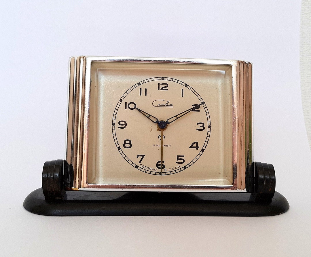 Soviet Alarm Clock. Desk Clock USSR. Vintage Clock SLAVA. Soviet Clock ...