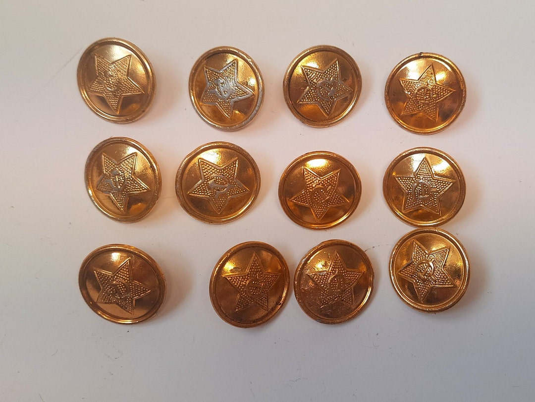 Set Vintage. Soviet Military Buttons.soviet Army, Soviet Buttons ...