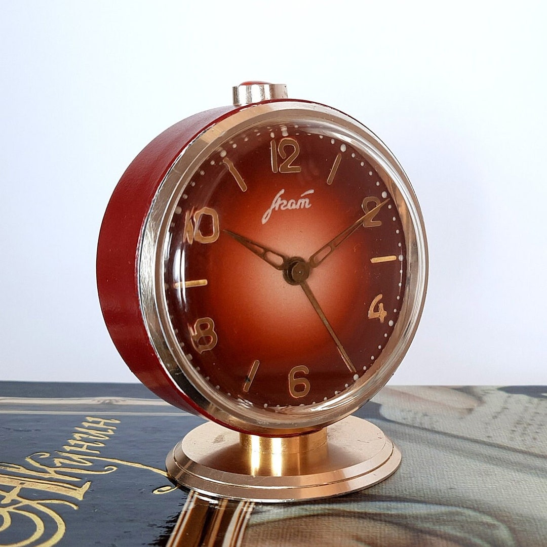 Very Rare Agate Watch.soviet Alarm Clock. Desk Clock USSR. Vintage ...