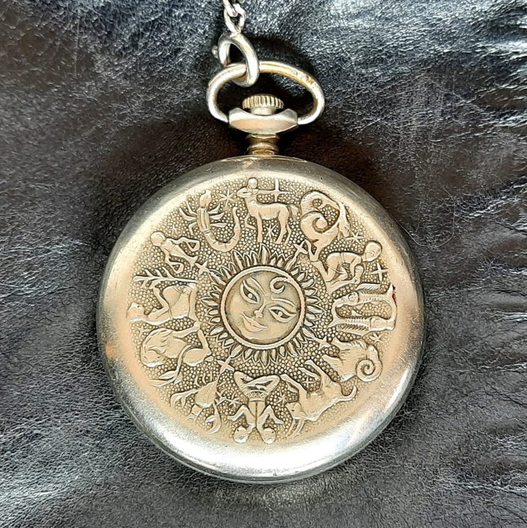 Pocket Wathc, Soviet Pocket Watch, Zodiac Signs, Mens Watch, Mechanical ...