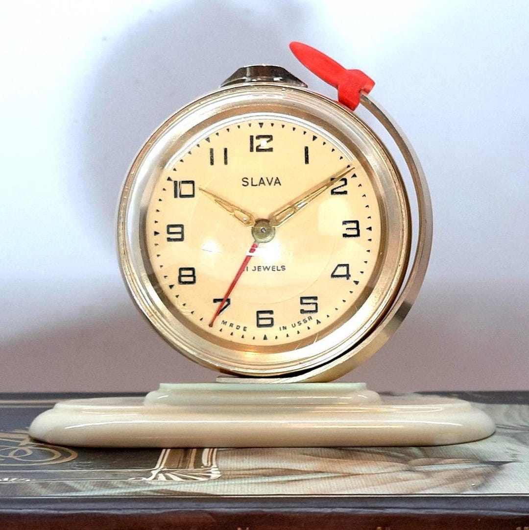 Soviet Alarm Clock. Desk Clock USSR. Vintage Clock Slava.space.gagarin ...