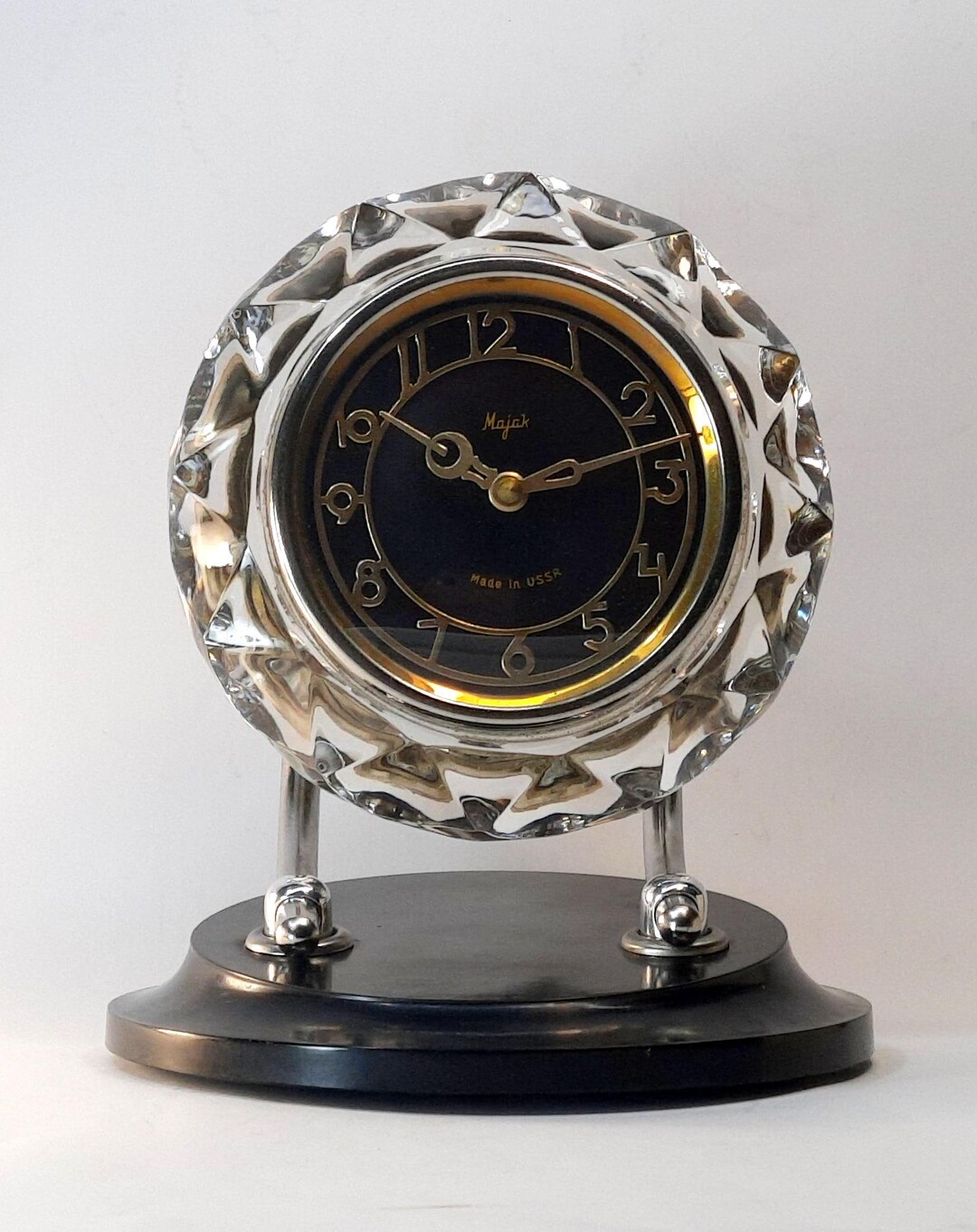 Mechanical Clock Majak, Vintage Desk Clock, Heavy Old Clock, USSR Desk ...