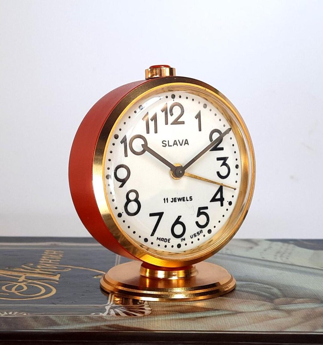 Soviet Alarm Clock. Desk Clock USSR. Vintage Clock SLAVA. Present ...