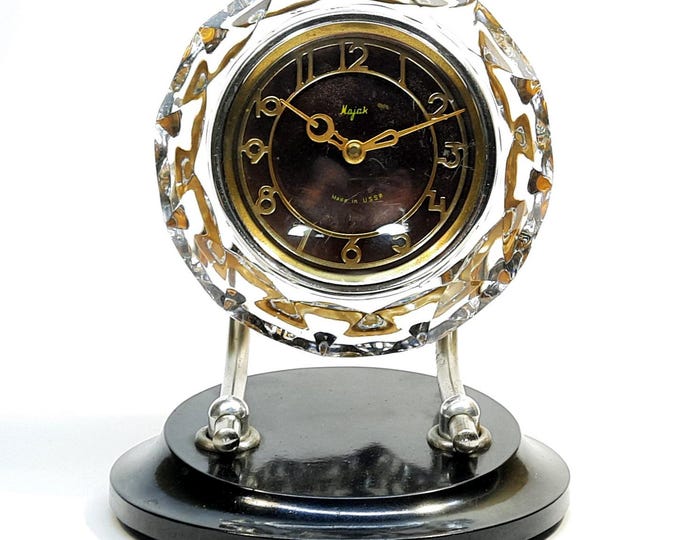 Mechanical Clock Majak, Vintage Desk Clock, Heavy Old Clock, USSR Desk ...