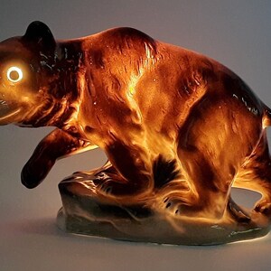 Vintage Porcelain Lamp,bear.night Lamp Bear.home Decor.table Lamp.night ...