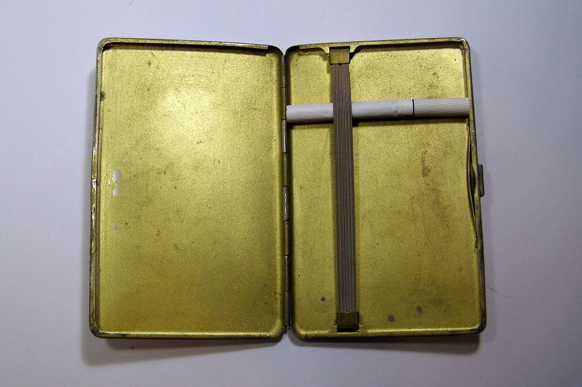 Vintage Cigarette Case Finished in 40s Deco Style With Outer | Etsy