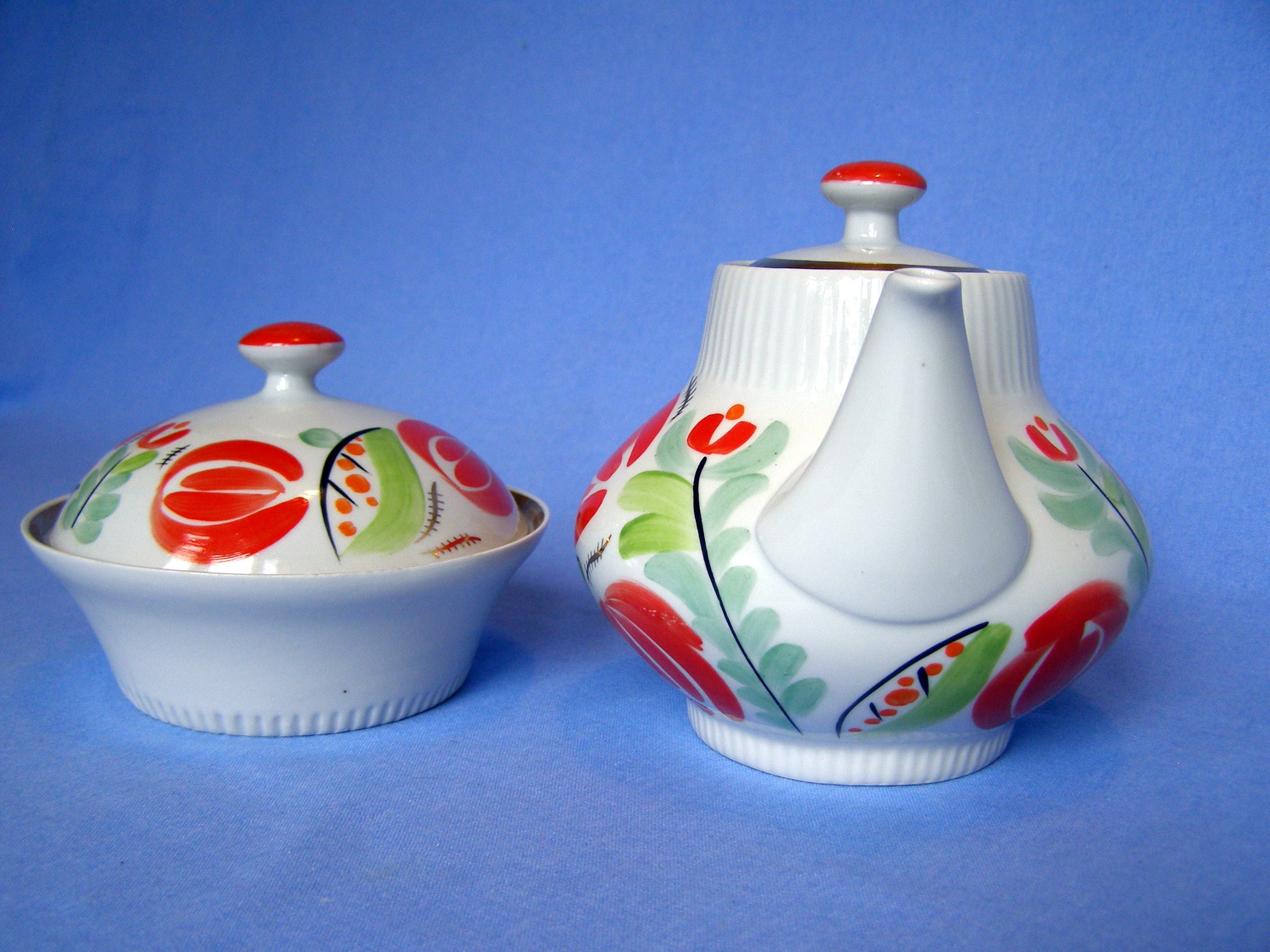 Soviet Tea Set. Soviet Set of Teapot and Sugar Bowl. Volume of | Etsy