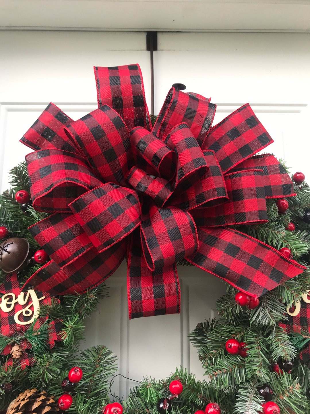 Christmas Wreath Bow, Winter Wreath Bow, Swag Bows, Garland Bow ...