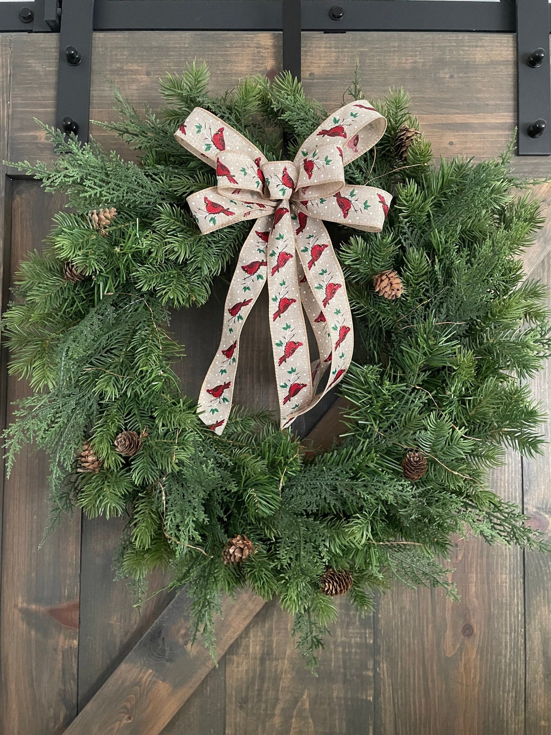 Winter Wreath Bow, Cardinal Birds Bow, Bow for Winter Wreath - Etsy