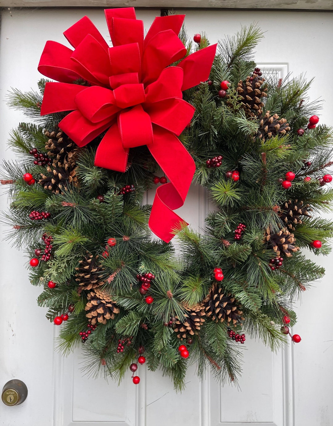 Large Christmas Wreaths for Front Door, Large Winter Wreath - Etsy