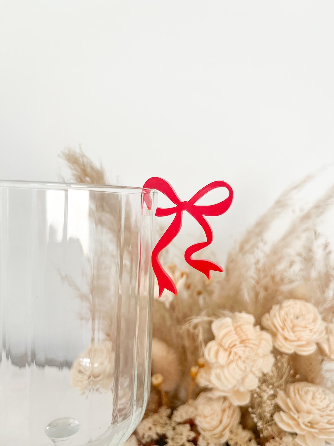 Cocktail Bow Charm, Wine Glass Charm, Wedding Drink Charms, Bow Drink ...