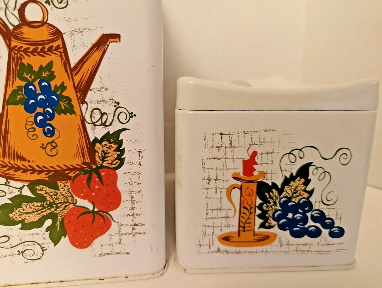Ransburg Metal Tin Canister Set Fruit Vintage Kitchen Pattern - Etsy