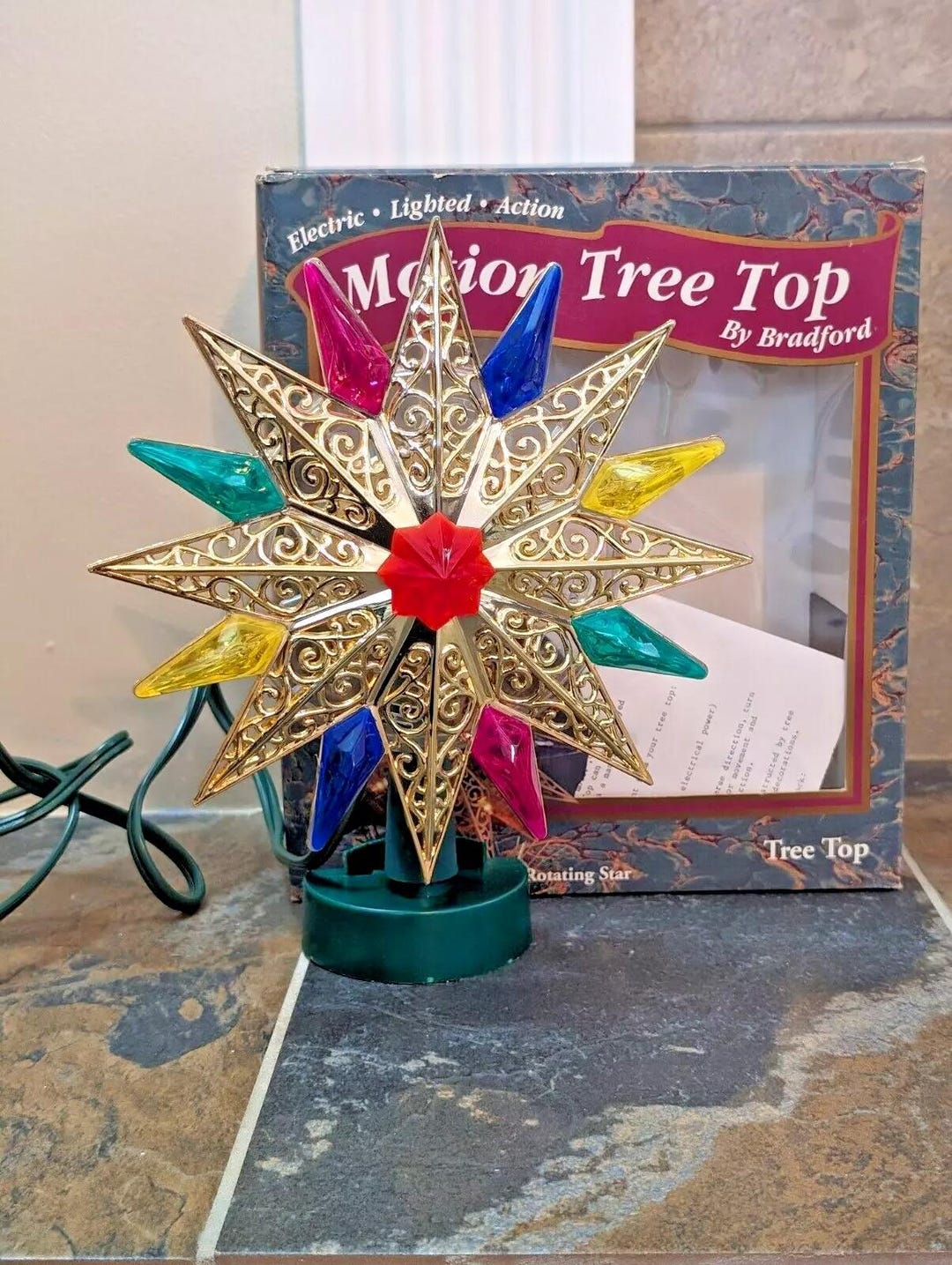 Bradford Star Tree Topper Light and Motion With Box - Etsy