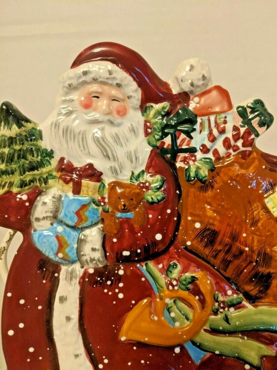 Susan Winget Santa Claus Cookie Appetizer Plate by Certified | Etsy