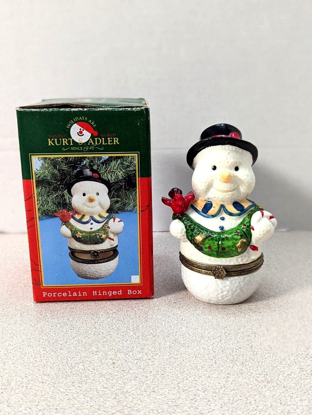 Kurt Adler Snowman Vintage Hinged Trinket Box - Etsy