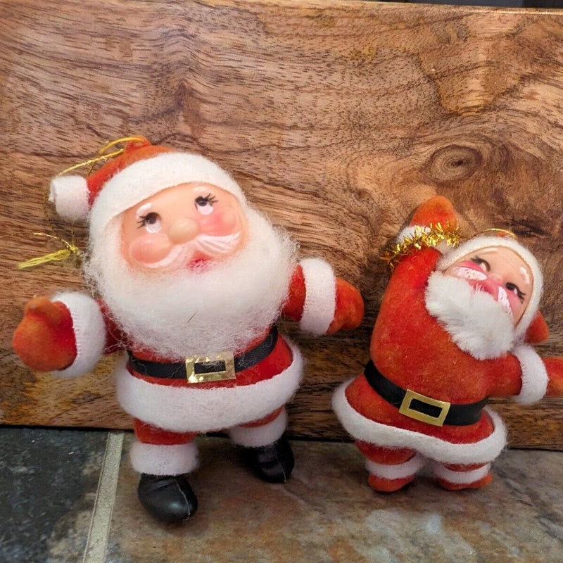 Flocked Santa - Etsy