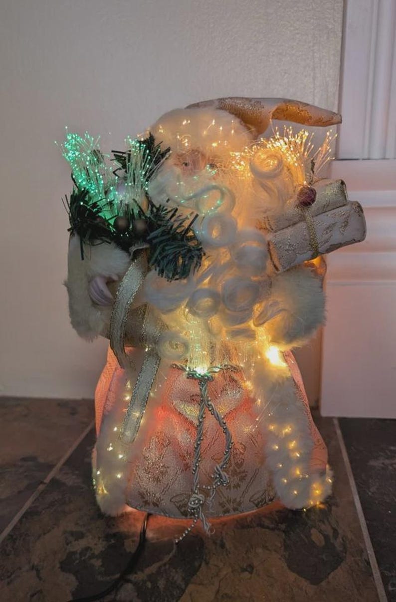 Sterling Fiber Optic Santa Claus Vintage 10 Inch Christmas Decoration ...