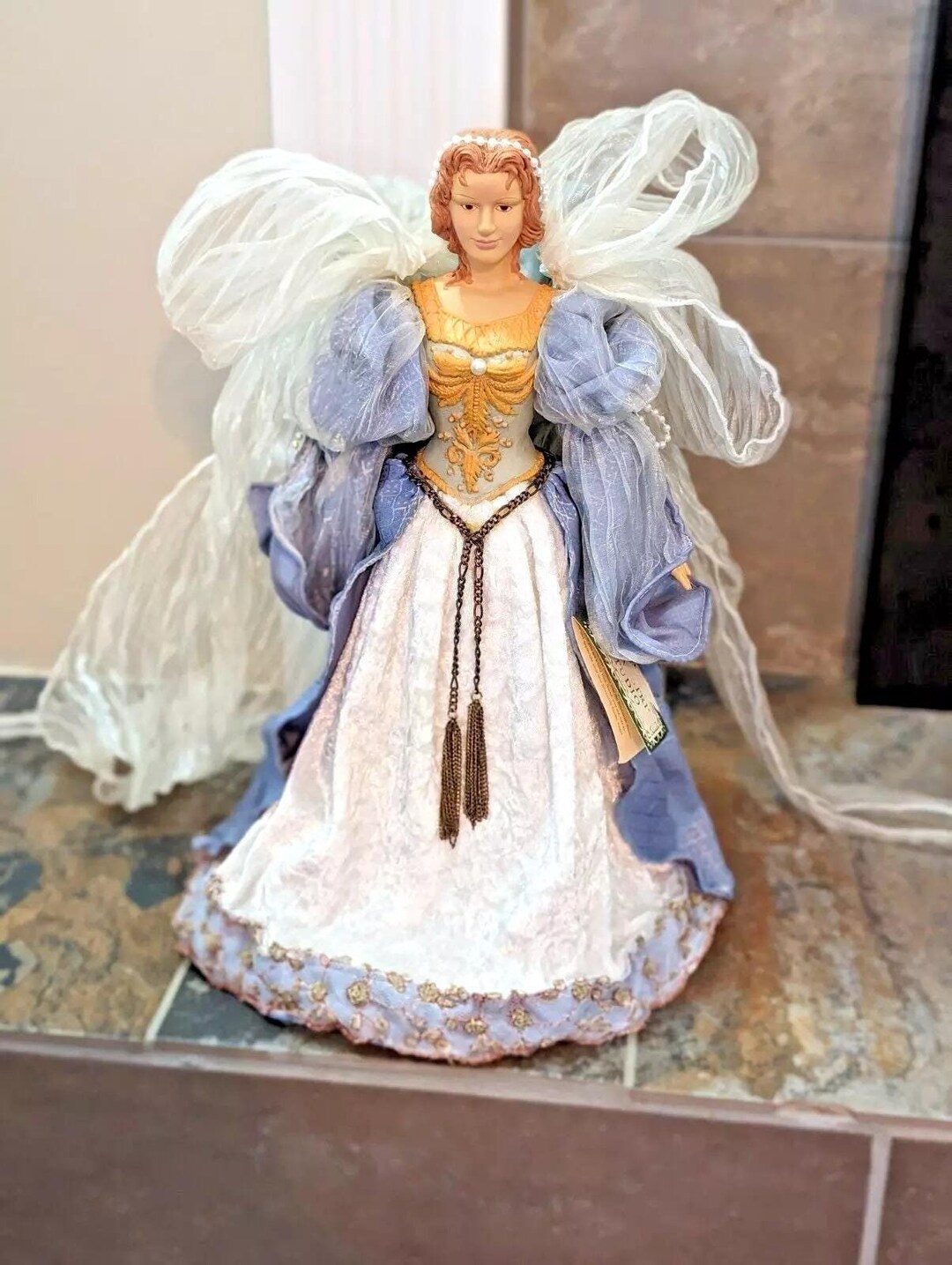 Silvestri Studio Renaissance Blue Velvet Angel Tree Topper - Etsy