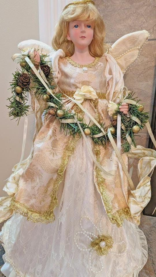 Large 23in Christmas Angel Tree Topper - Etsy