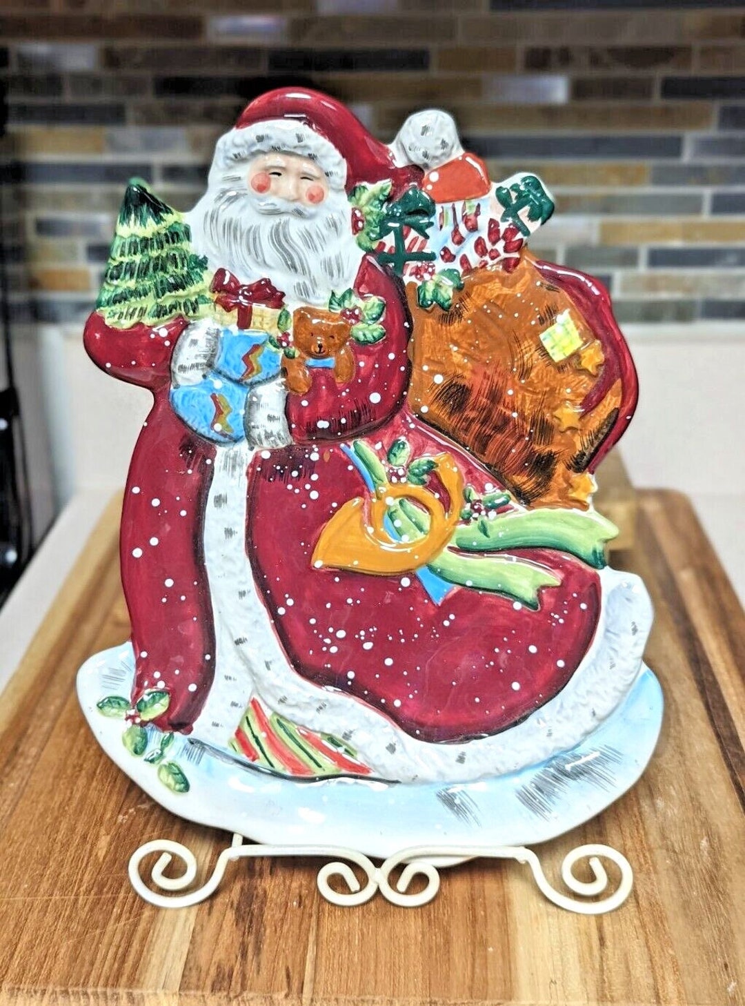 Susan Winget Santa Claus Cookie Appetizer Plate by Certified ...