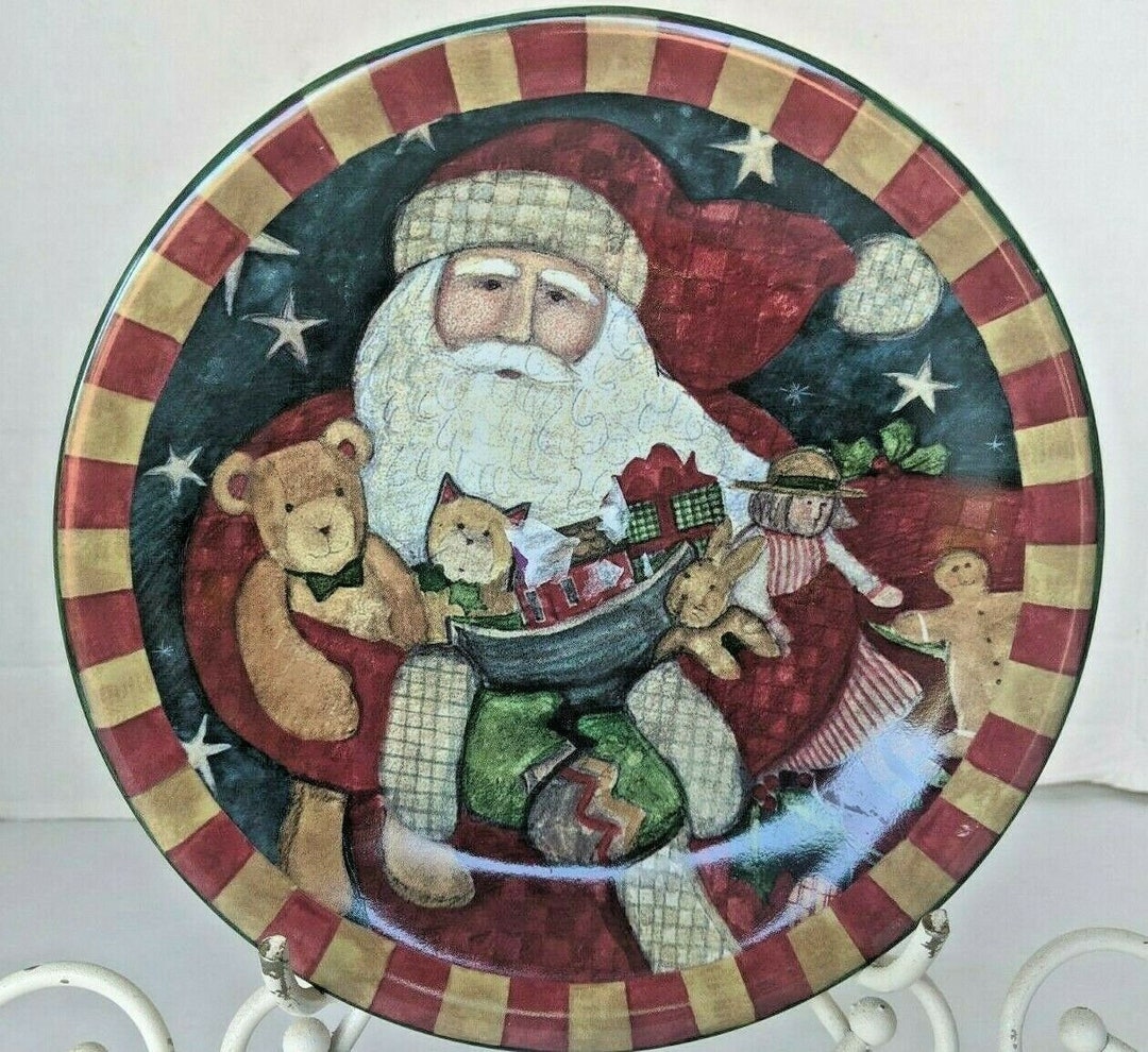 Susan Winget Certified International Rustic Santa 8" Plate - Etsy